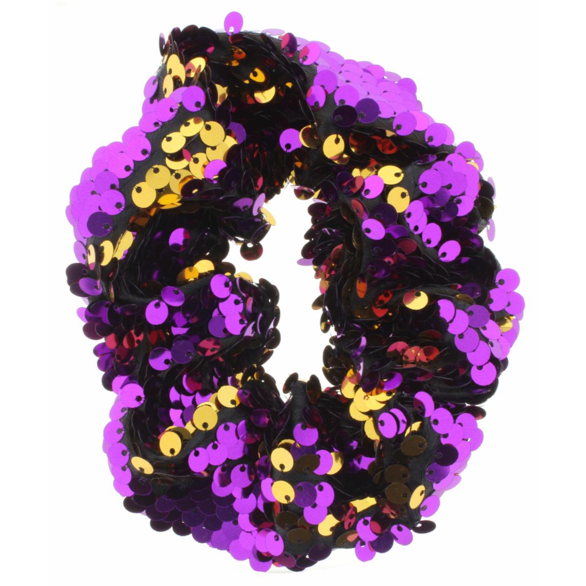Kids Purple & Gold Sequin Scrunchie – Jane Marie
