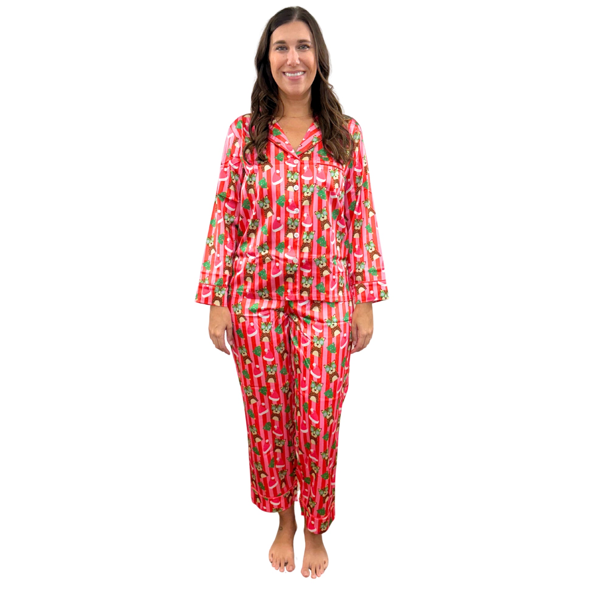 Jolly Jungle Satin Pajama Long Sleeve Set Assortment, No Display ...