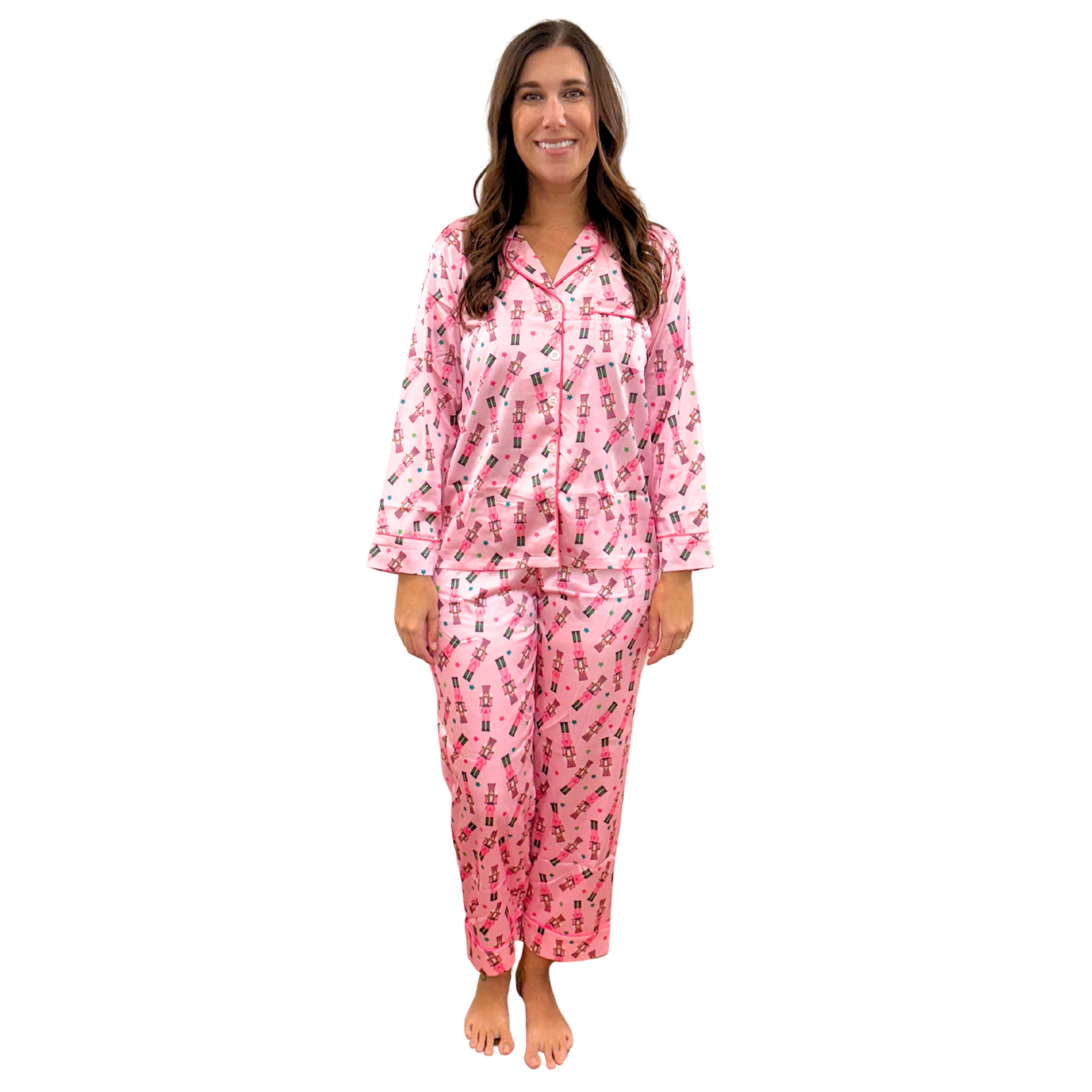 Crackin’ Christmas Satin Pajama Long Sleeve Set Assortment, No Display ...
